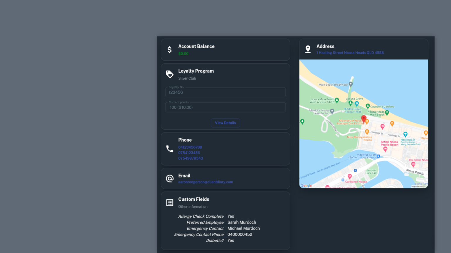 Client Management – Client Diary