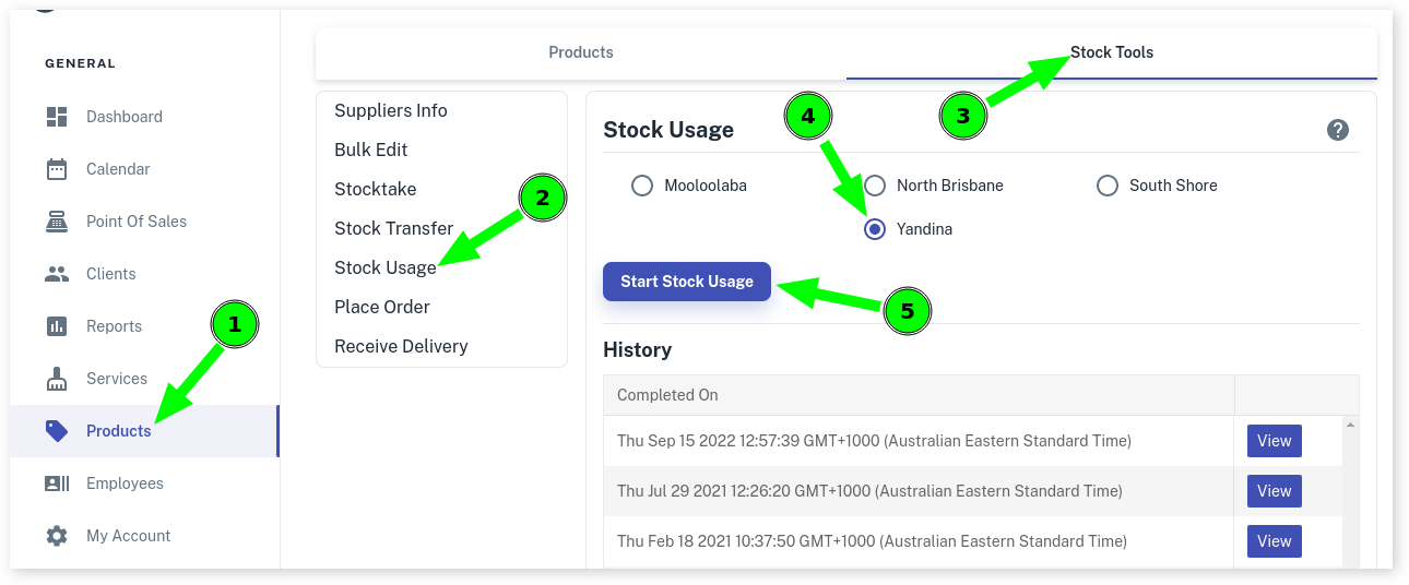 How To Do Stock Usage – Client Diary