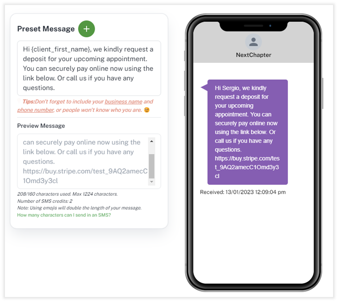 Payment Links – Setup – Client Diary