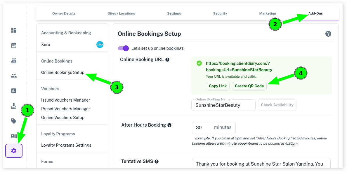 Using QR Codes for Online Booking and Vouchers – Client Diary