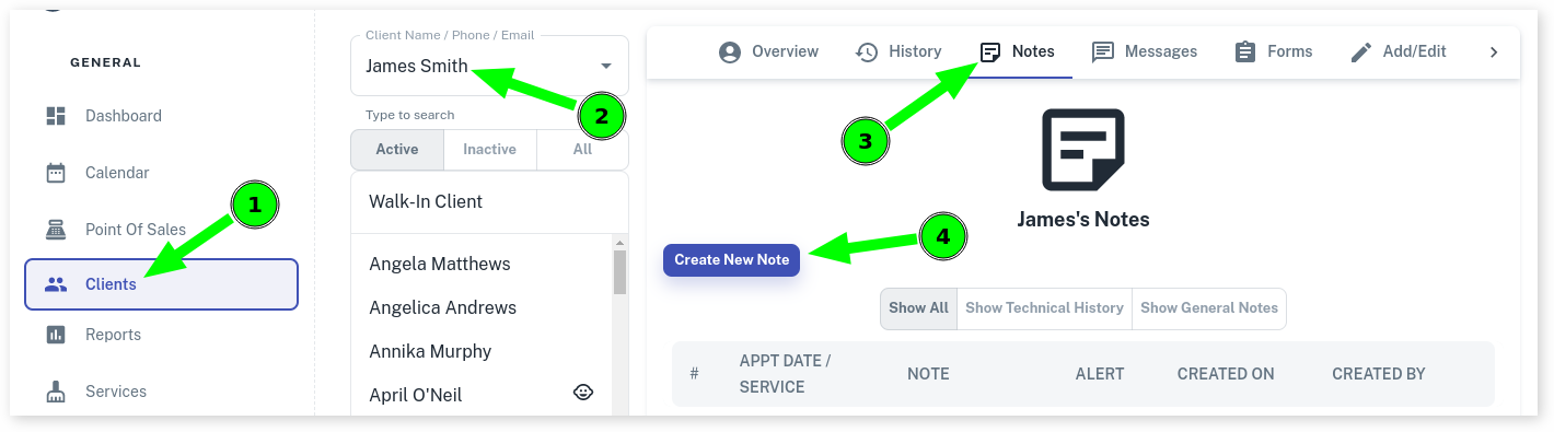 How to Alert Any Note – Client Diary