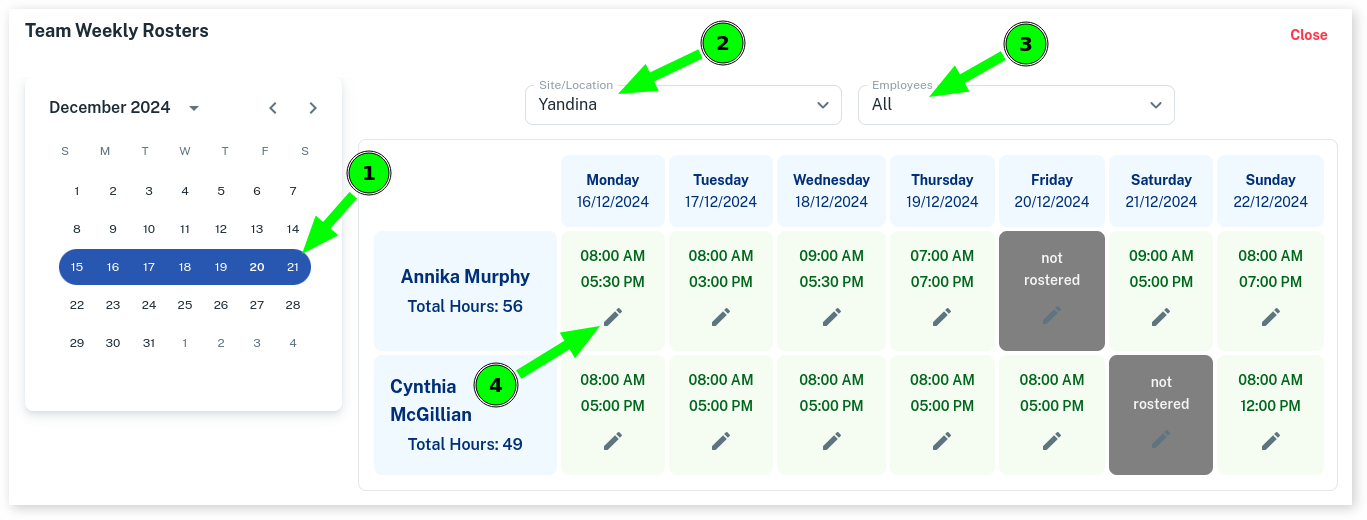 How to Use the Team Weekly Roster – Client Diary