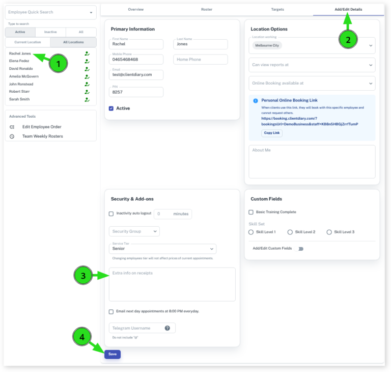 How To Add Custom Info On to Your Client Receipts – Client Diary